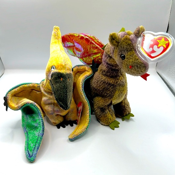 Ty | Toys | Ty Beanie Babies Scorch The Dragon Swoop The Pterodactyl ...